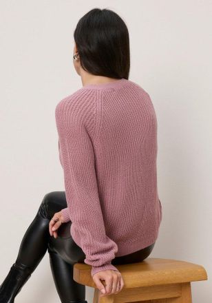 Tamaris Strickpullover mit Raglan&auml;rmeln und Ajourmuster mit Knopf-Details
