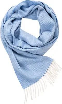 Dante Herren Schal blau Kashmere-Wolle gemustert