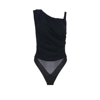 Elisabetta Franchi Jersey Body mit Juwel-Schulter - - Tops - Damen - Schwarzk - S