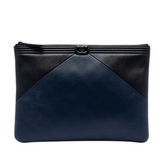 Chanel Pre-owned Sac &agrave; main matelass&eacute; en agneau - Femme - Pre-owned - Bleu - Taille: ONE Size