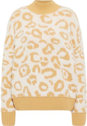 Faina Strickpullover Damen Wollweiss Hellkamel