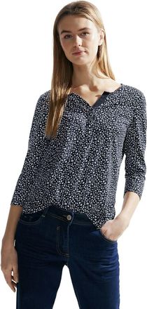 Cecil Damen B320875 T-Shirt 3/4 Arm Bedruckt, universal Blue, XS