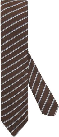 Emporio Armani Schmale Seidenkrawatte mit diagonalen Streifen in