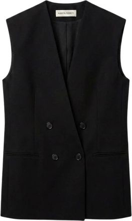 Alberta Ferretti Femme, Vestes, Noir, Taille: 36 FR Veste sans manches crois&eacute;e oversize
