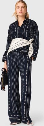 Maje Gemusterte Flie&szlig;ende Hose - Marine Pois Bandana Print - Maje