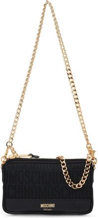 Moschino Femme, Sacs, Noir, Taille: ONE Size Sac Bandouli&egrave;re en Tissu Noir