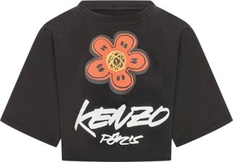 Kenzo Femme, Tops, Noir, Taille: 40 FR Futura 2000 Boxy Cropped T-shirt