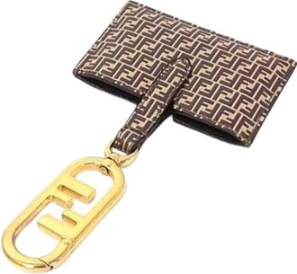 Fendi unisex, Pre-owned, Brun, Taille: ONE Size Porte-cl&eacute;s en cuir Pre-owned