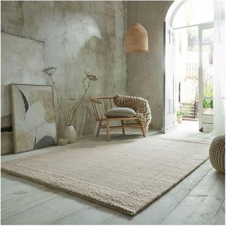 Flair Rugs Flair Rugs - Tapis laine plat contemporain rectangle Rue Naturel 120x170