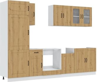 vidaXL Vidaxl - 8-tlg. K&uuml;chenschrank-Set Kalmar Artisan-Eiche Holzwerkstoff