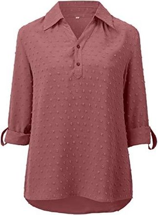 Generic 2026 Vestes pour femmes, automne et hiver, chemise &agrave; manches longues en laine jacquard, veste ample d&eacute;contract&eacute;e, bordeaux, M