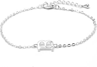 Luxenter Armband Alphabet mit Silber-Finish - Buchstabe B, Einheitsgr&ouml;&szlig;e, Metall, Ohne Edelstein