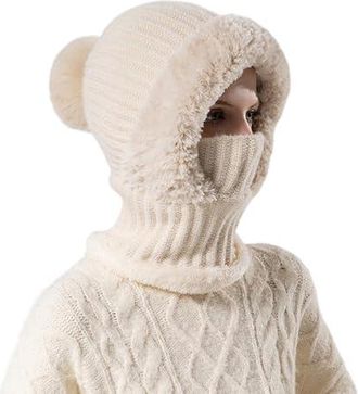 Generic Bonnet avec &eacute;charpe - Cordon de serrage - Protection des oreilles | Masque cache-cou pour lhiver - Pour temps chaud et froid, aventure, d&eacute;placement, r