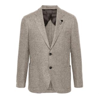 Lardini Interwoven Single-Breasted Blazer - - Jackets - Herren - Braun - 3XL