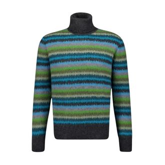 PIACENZA 1733 Piacenza 1733, Homme, Pulls, Multicolore, Taille: M Pull Col Roul&eacute; en Cachemire Ray&eacute;