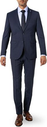 CG - Club of Gents Herren Anzug blau Schurwoll-Stretch