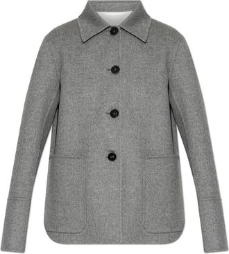 Jil Sander Femme, Vestes, Gris, Taille: 38 FR Cashmere Shirt Jacket