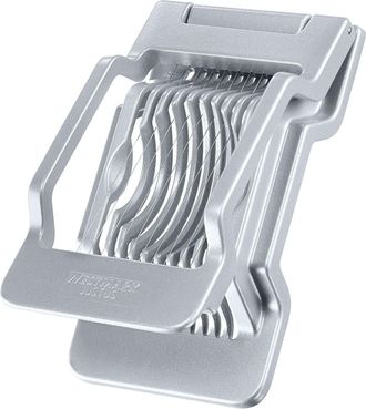 Westmark Eierteiler für runde und ovale Scheiben, einzeln gespannte Schneiddrähte aus Edelstahl, Aluminium/Rostfreier Edelstahl, Justus, Grau, 10402260