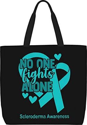 Generic Sac Fourre-Tout Sensibilisation &Agrave; La Scl&eacute;rodermie Sac &Agrave; Provisions En Toile R&eacute;utilisable De Grande Capacit&eacute; Sacs En Toile, Pour Tous Les Jours, &Eacute;cole,