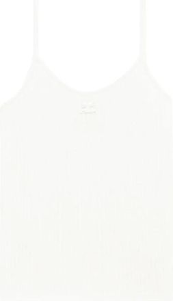 Courr&egrave;ges Femme, Tops, Blanc, Taille: 36 FR Heritage Rib Knit Top