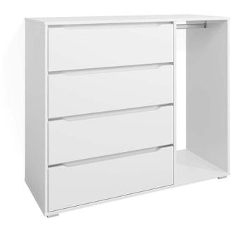 Vicco Kinderkleiderschrank Ruben, Weiß, 120 x 101.9 cm mit 4 Schubladen
