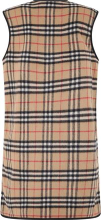 Burberry Checked Wool and Cashmere Vest - Beige