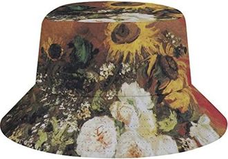 Generic Bol avec des Tournesols Et des Roses Chapeau De Pêcheur Respirant Chapeau Pêche Léger Casquettes Visières pour Sports Camping Hommes