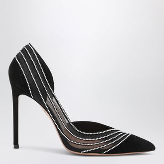 Aquazzura Schwarze Dream Girl Pumps aus Veloursleder und Mesh