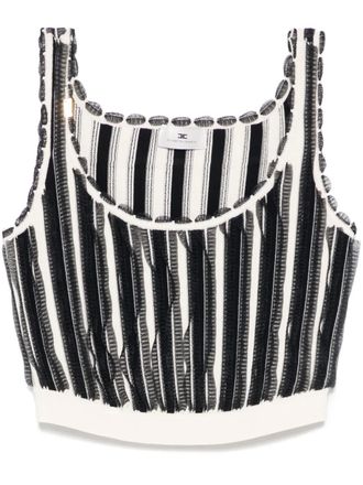 Elisabetta Franchi haut à volants - Noir