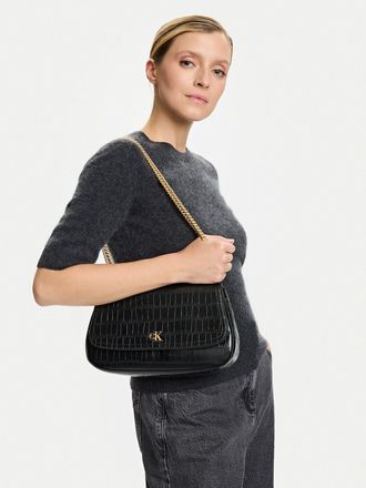 Calvin Klein Handtasche Calvin Klein Ck Croc Conv Chain Medium Bag LV04F3284G Schwarz