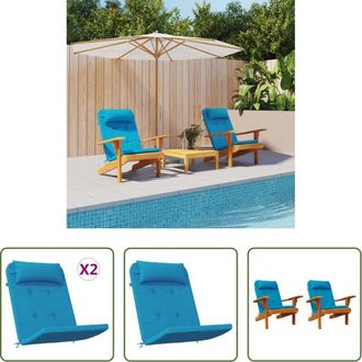 vidaXL Coussin ext&eacute;rieur - Coussins de chaise adirondack lot de 2 bleu clair tissu oxford