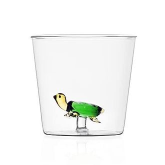 Ichendorf Milano Gobelet Tortue - Verre borosilicate - Design italien moderne - Verre avec figurine - 8 x 8,5 cm
