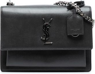 Saint Laurent Hobo Bags - Medium Smooth Leather Monogram Sunset Crossbody - Gr. unisize - in Schwarz - f&uuml;r Damen