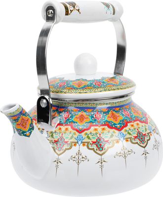 Angoily Emaille Teekanne 2.5 Liter Wasserkocher Elektrisch F&uuml;r Induktionsherd Gasherd Und Alle Kochplatten Praktischer Haushalt Wasserkessel Mit Verdicktem Bo