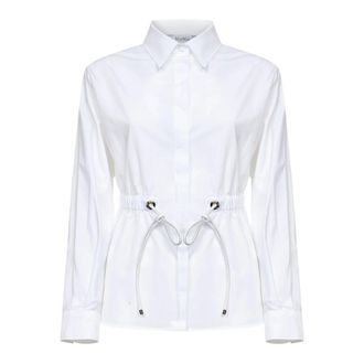 Max Mara Femme, Blouses et Chemises, Blanc, Taille: 42 FR Tazzina Drawstring Shirt