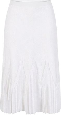 Elisabetta Franchi Femme, Jupes, Blanc, Taille: 38 FR Jupe en maille avec volants