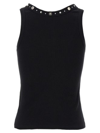Versace Womens Black Cotton Sleeveles T-Shirt