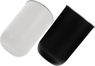 BESPORTBLE Gadpiparty 2 St&uuml;ck Teiliges Edelstahl Zahnputzbecher Mundsp&uuml;lbecher Wiederverwendbar Robust Leicht f&uuml;r Bad und Reisen Schwarz Wei&szlig;