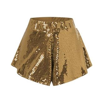 Generic Short &agrave; paillettes pour femme, haute &eacute;lasticit&eacute;, extensible avec perles et paillettes, parfait pour les spectacles de bar, spectacles de sc&egrave;ne, pantal