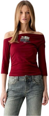 Miss Sixty Femme, Tops, Rouge, Taille: 38 FR Haut &agrave; manches longues