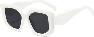 Generic Lunettes de soleil carrées surdimensionnées tendance rétro pour sports de plein air UV400 Hommes Rose, blanc, Taille unique