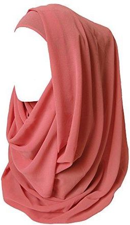 Lina & Lily Hijab pour Femmes Mousseline Foulard Écharpe Turban Châle Islamique (Saumon)