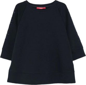Marina Rinaldi Femme, Sweatshirts et sweats &agrave; capuche, Bleu, Taille: 40 FR SweaT-shirt Orn&eacute;