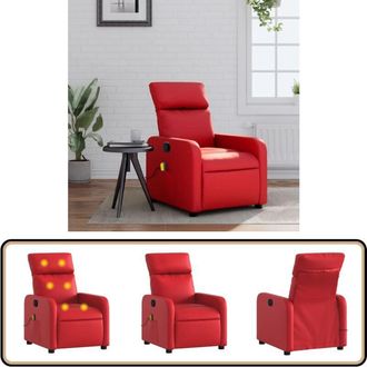 vidaXL Massagesessel Rot Kunstleder - Massage Sessel - Relaxsessel - TV-Sessel - Bequeme Lounge Chair - Ergonomischer Stuhl