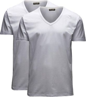 Jack & Jones Jack & Jones Herren V-Neck T-Shirt Basic 12059219 2er Pack, Gr&ouml;&szlig;e:L;Farbe:optical white