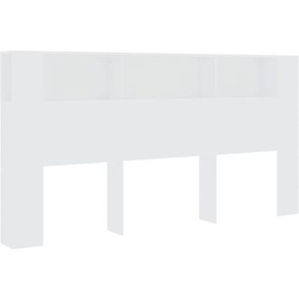 vidaXL Kopfteil mit Ablagen Wei&szlig; 200x18,5x104,5 cm Vidaxl