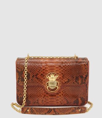 CLARIS VIROT Sac Python Big Ava Beetle Moka