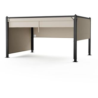Blumfeldt Blumfeldt Pantheon Cortina Tonnelle 3x4 m Cadre Aluminium, Toit & Panneaux Lat&eacute;raux Ajustables, R&eacute;sistant aux Intemp&eacute;ries, Tonnelle de Jardin