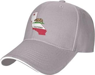 Generic Chapeau De Baseball Drapeau De La Californie Chapeau De Golf D&eacute;contract&eacute;e L&eacute;g&egrave;re Casquette Sandwich, pour Camping, Plage, Hommes, 55-59cm