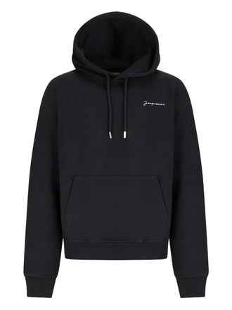 Jacquemus Hoodie mit Logo-Stickerei - Schwarz